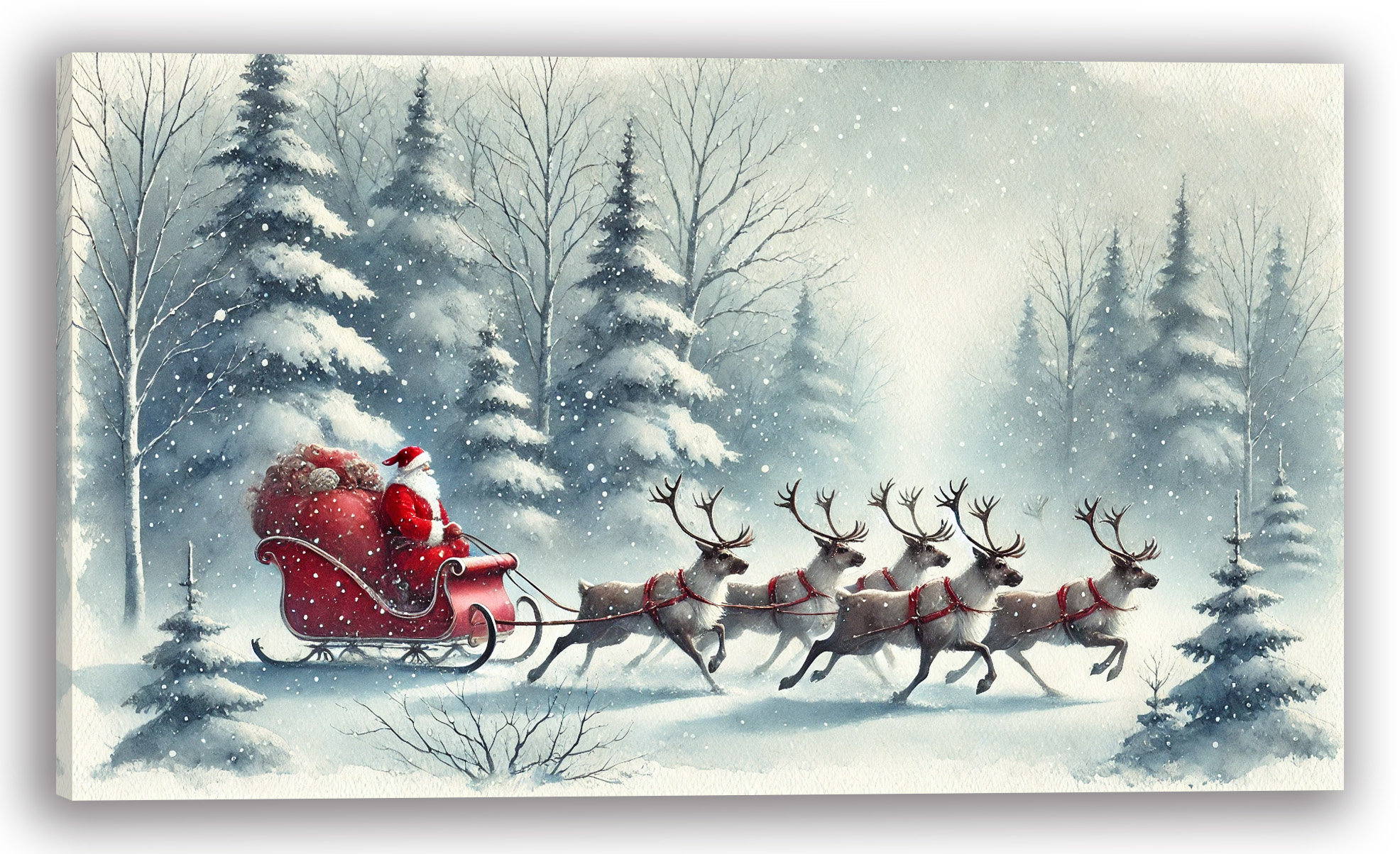 Alcott Hill® Santa's Silent Snowfall Journey: Tranquil Winter Forest ...