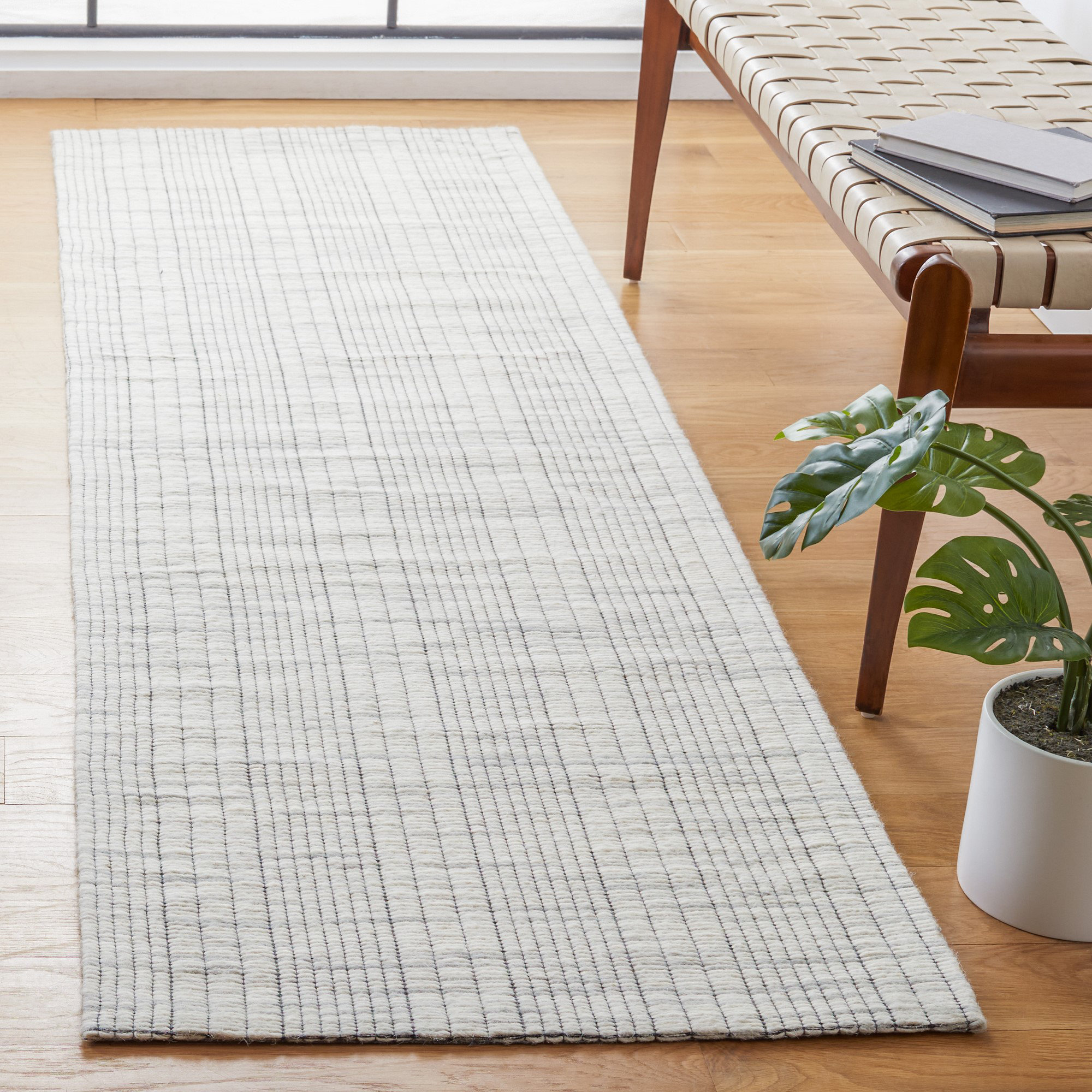 Birch Lane™ Hoxton Striped Handwoven Wool Gray/Beige Area Rug & Reviews ...