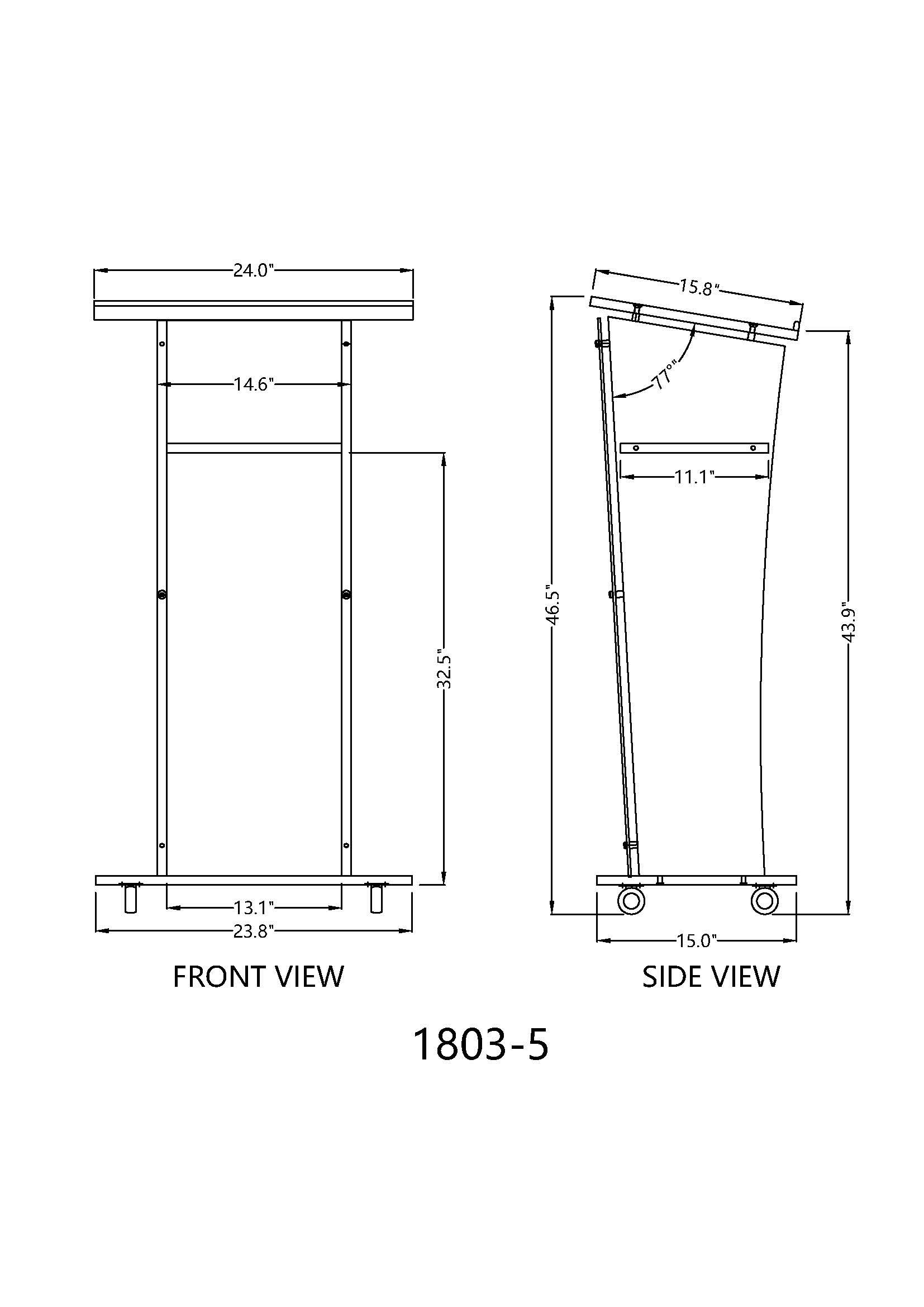 FixtureDisplays Wood Podium with Acrylic Front Panel, 46.5" Tall x 24 ...