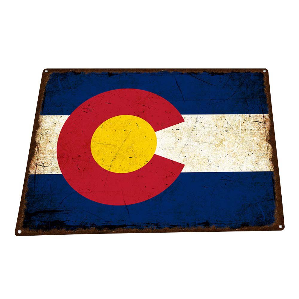 17 Stories Distressed Colorado Flag On Metal Print | Wayfair