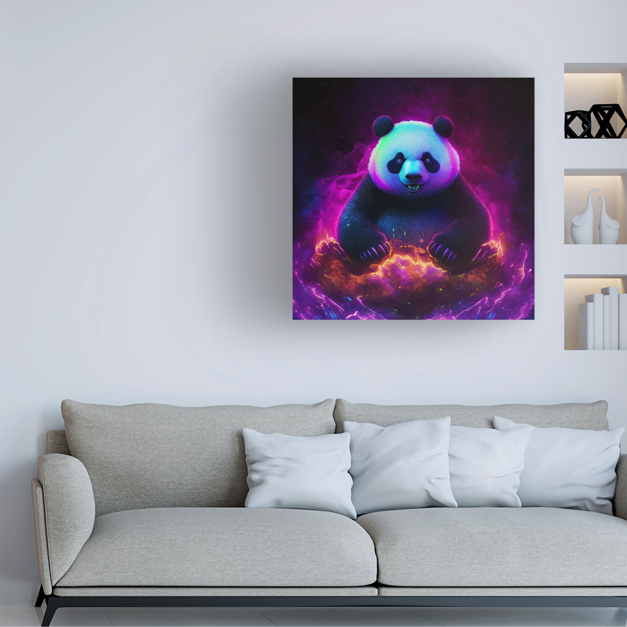 Dakota Fields Wrapped Canvas Wall Art - Wumples 'Panda 1' Wall Art for ...