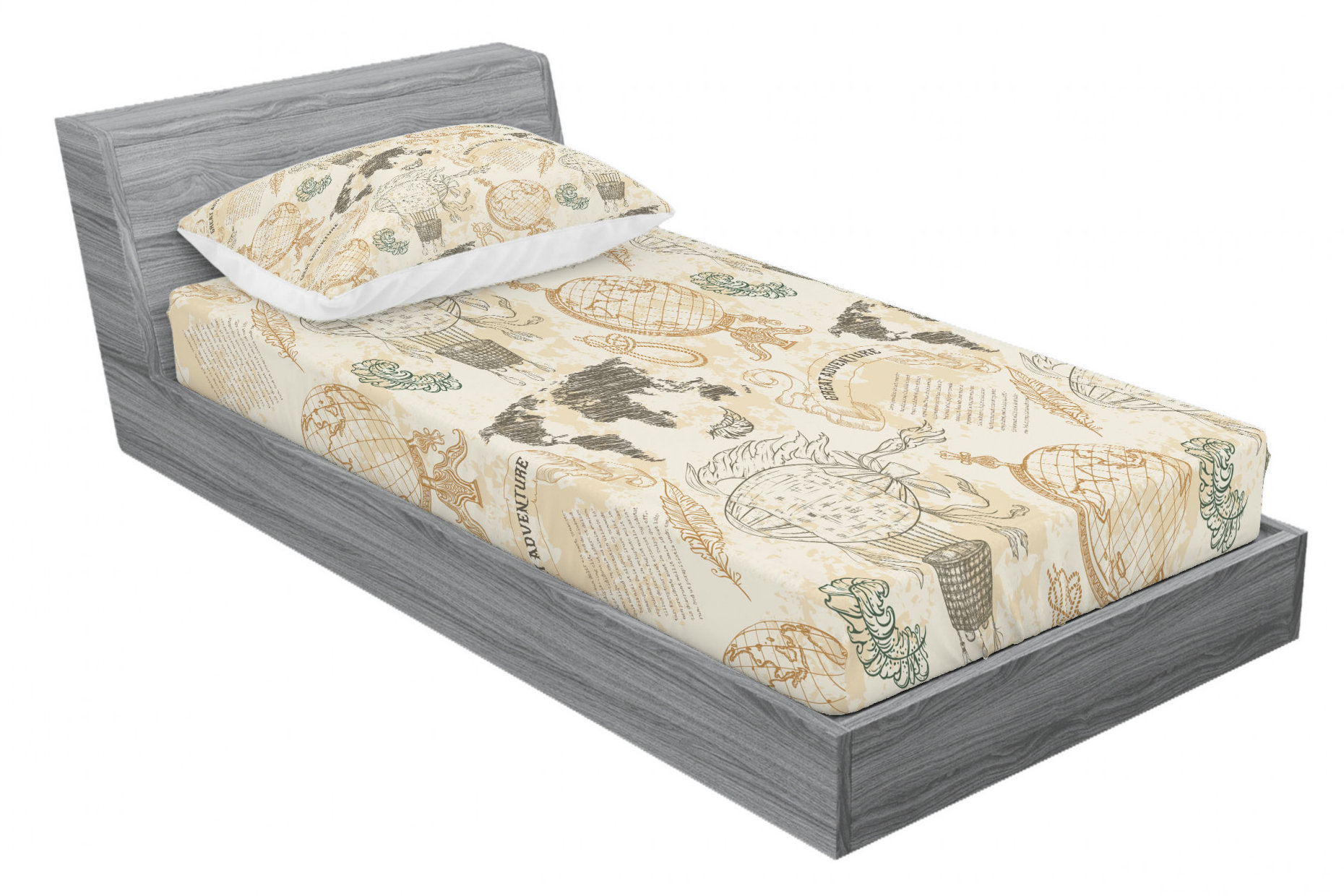 Ambesonne World Map Sheet Set | Wayfair