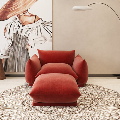 single sofa red colour