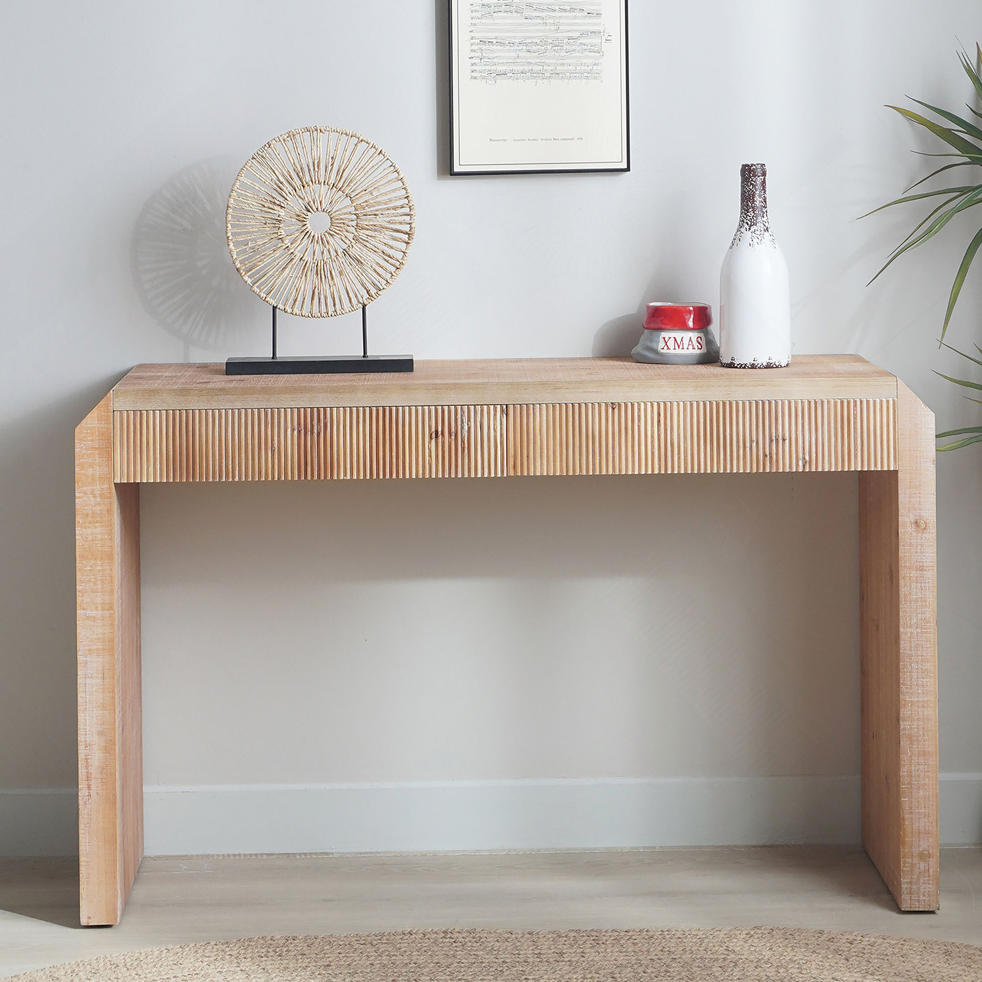 Loon Peak Rustic Wooden Console Table with Drawer – Minimalist Design ...