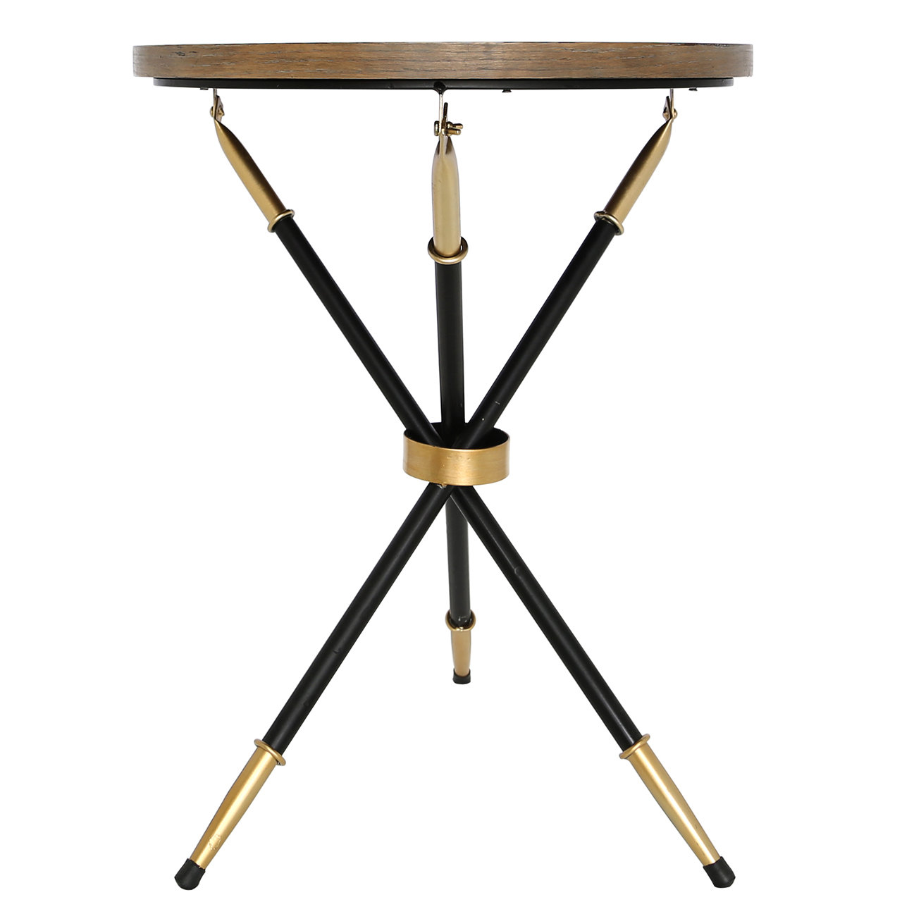 World Menagerie Joffe 63cm Cross Legs End Table for Living Room, Metal ...