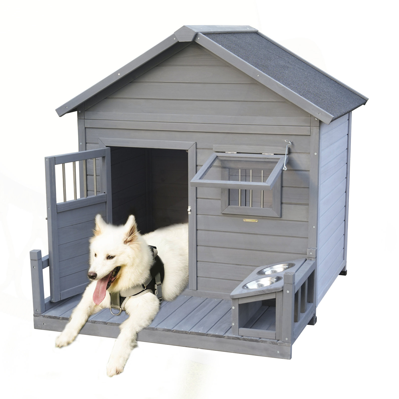 Archie & Oscar™ Weatherproof Dog House with Large Terrace and Lockable ...