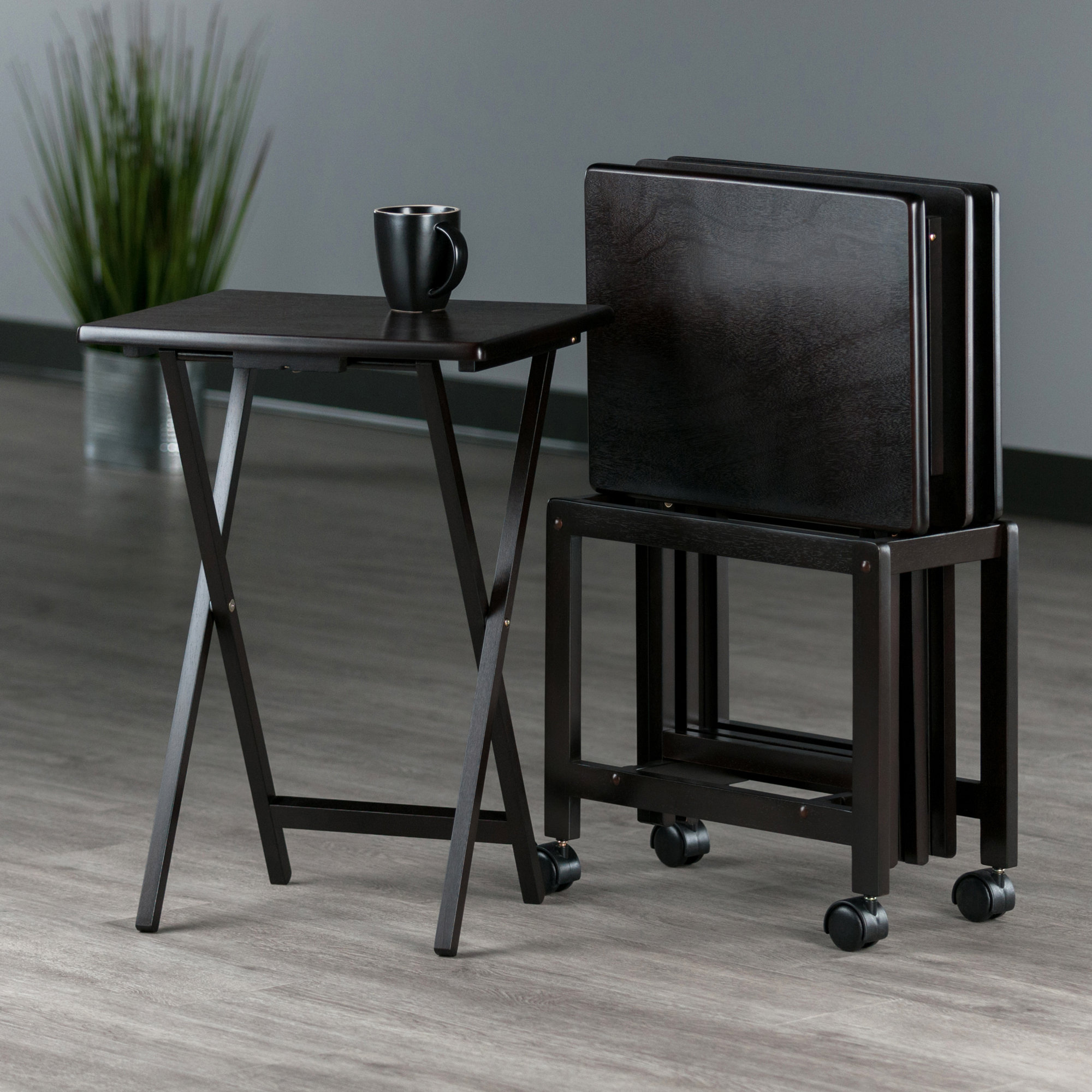 Winsome Allen 5 Piece Snack Tray Table Set & Reviews | Wayfair