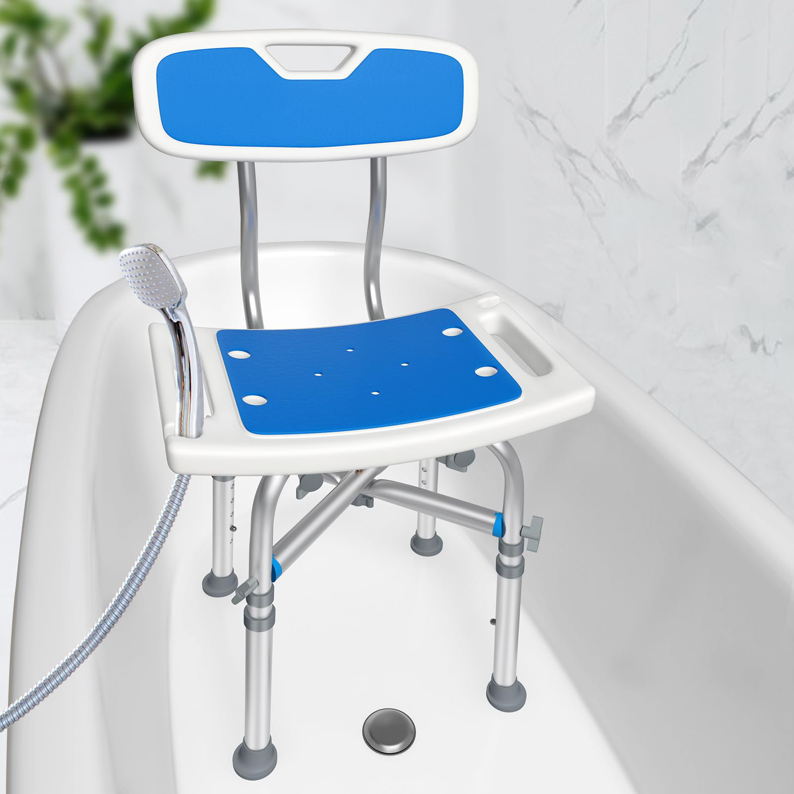 ELEMENTARY ENTERPRISE LLC Heavy Duty Shower Chair With Back 550Lb ...