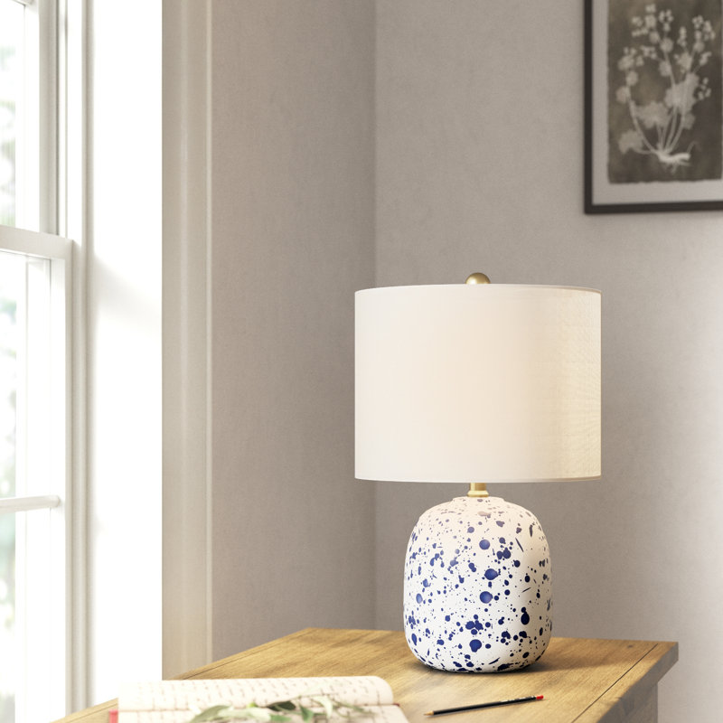 Birch Lane™ Odette 19.25" Ivory/Navy Standard Lamp & Reviews | Birch Lane