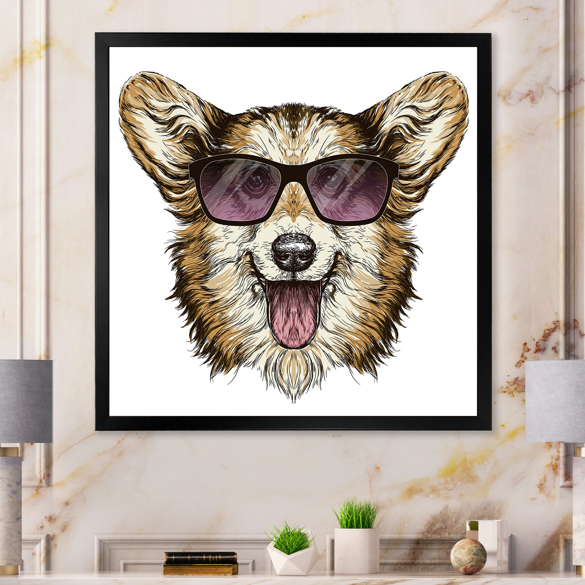 Zoomie Kids Cute Funny Pembroke Welsh Corgi Dog - Children''s Art ...