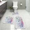 East Urban Home Leaf Print Bathroom Rug Set 3 Pieces U-Shape ...