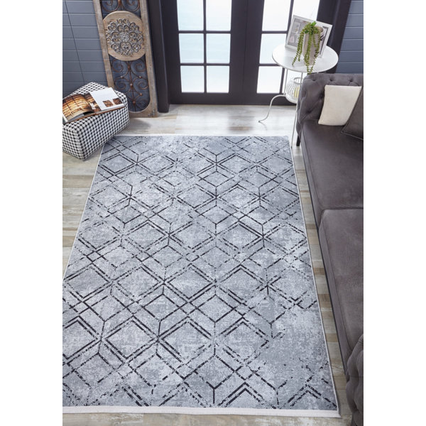 Williston Forge Teppich Avijot aus Baumwolle in Grau | Wayfair.de