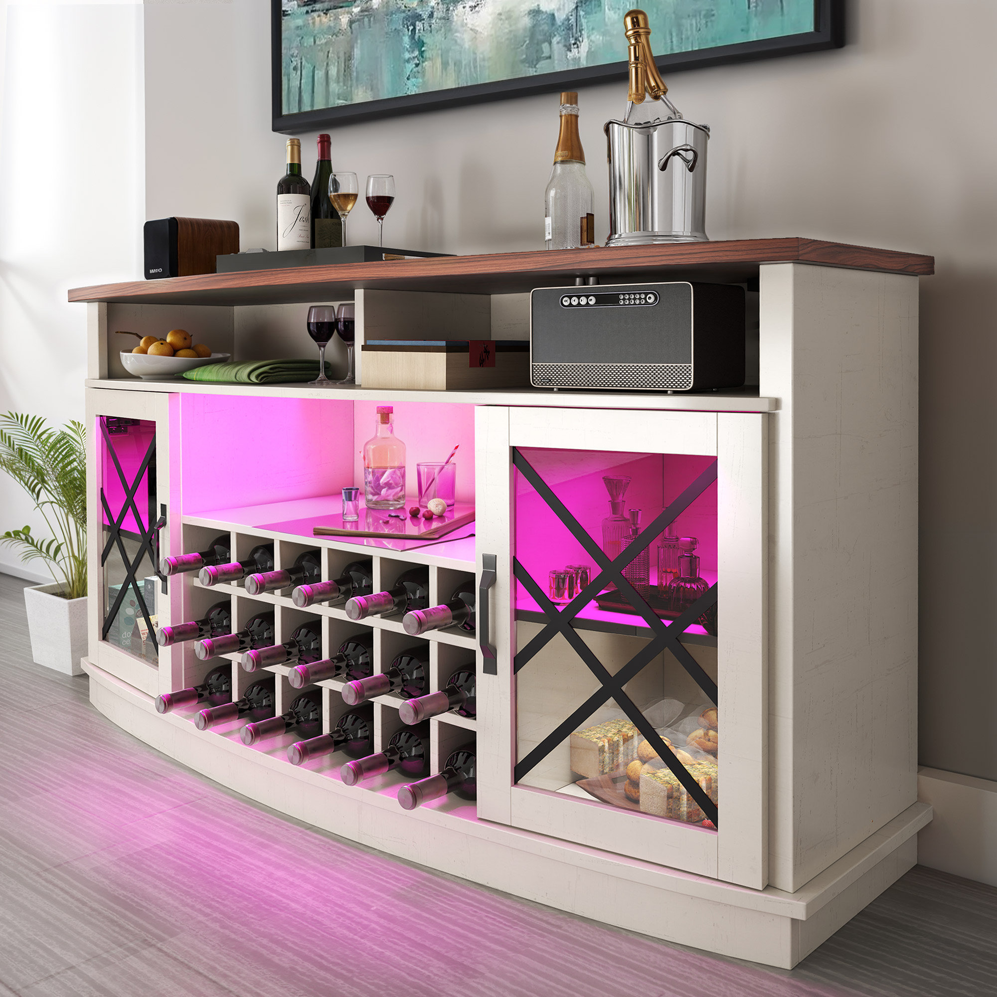 Gracie Oaks Buffet Sideboard Cabinet with Power Outlets - Wayfair Canada