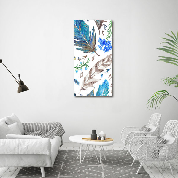 Latitude Vive Basti Feathers And Flowers - Wrapped Canvas Art Prints ...