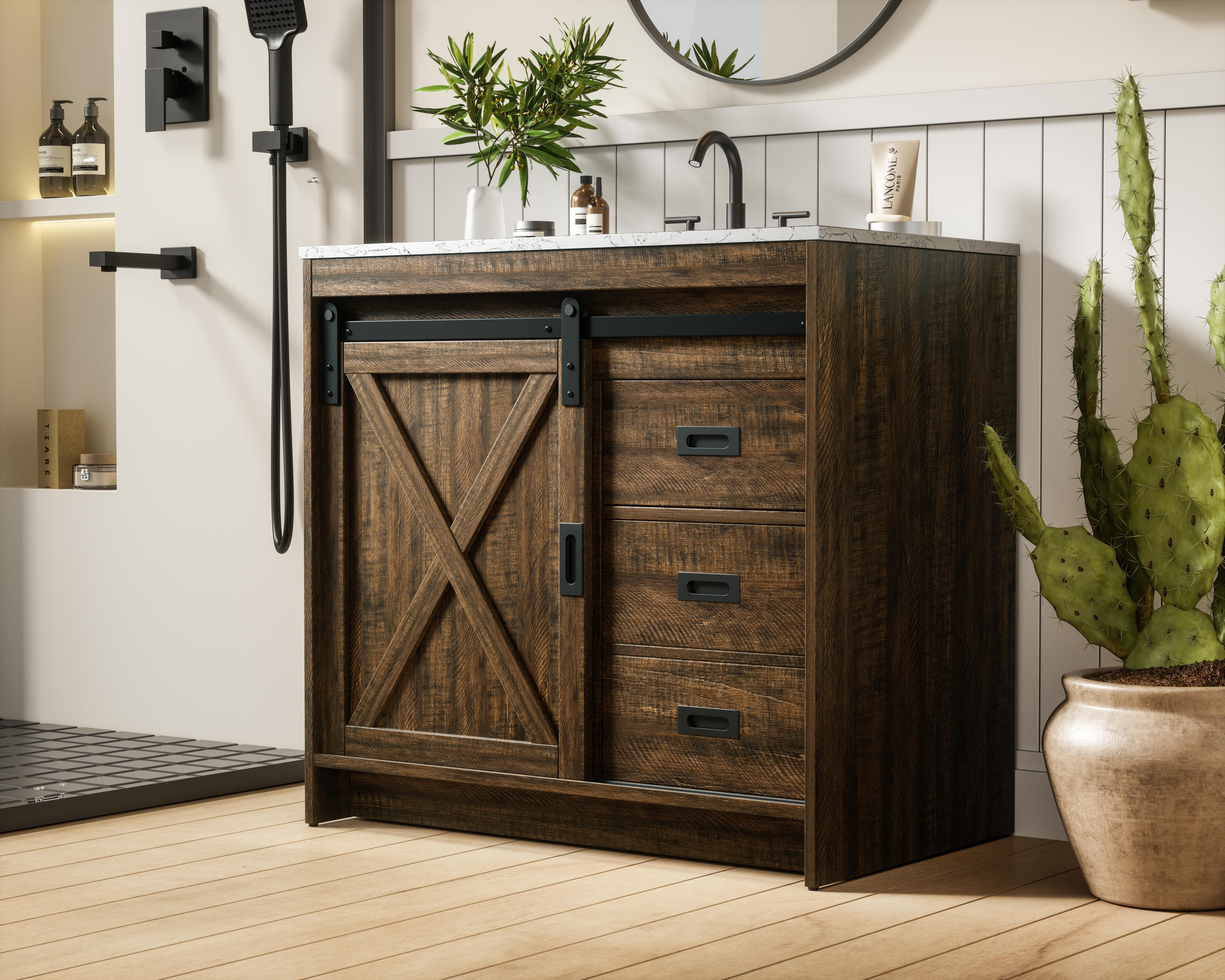 Laurel Foundry Modern Farmhouse® Boden 36 inch Single Bathroom Vanity ...