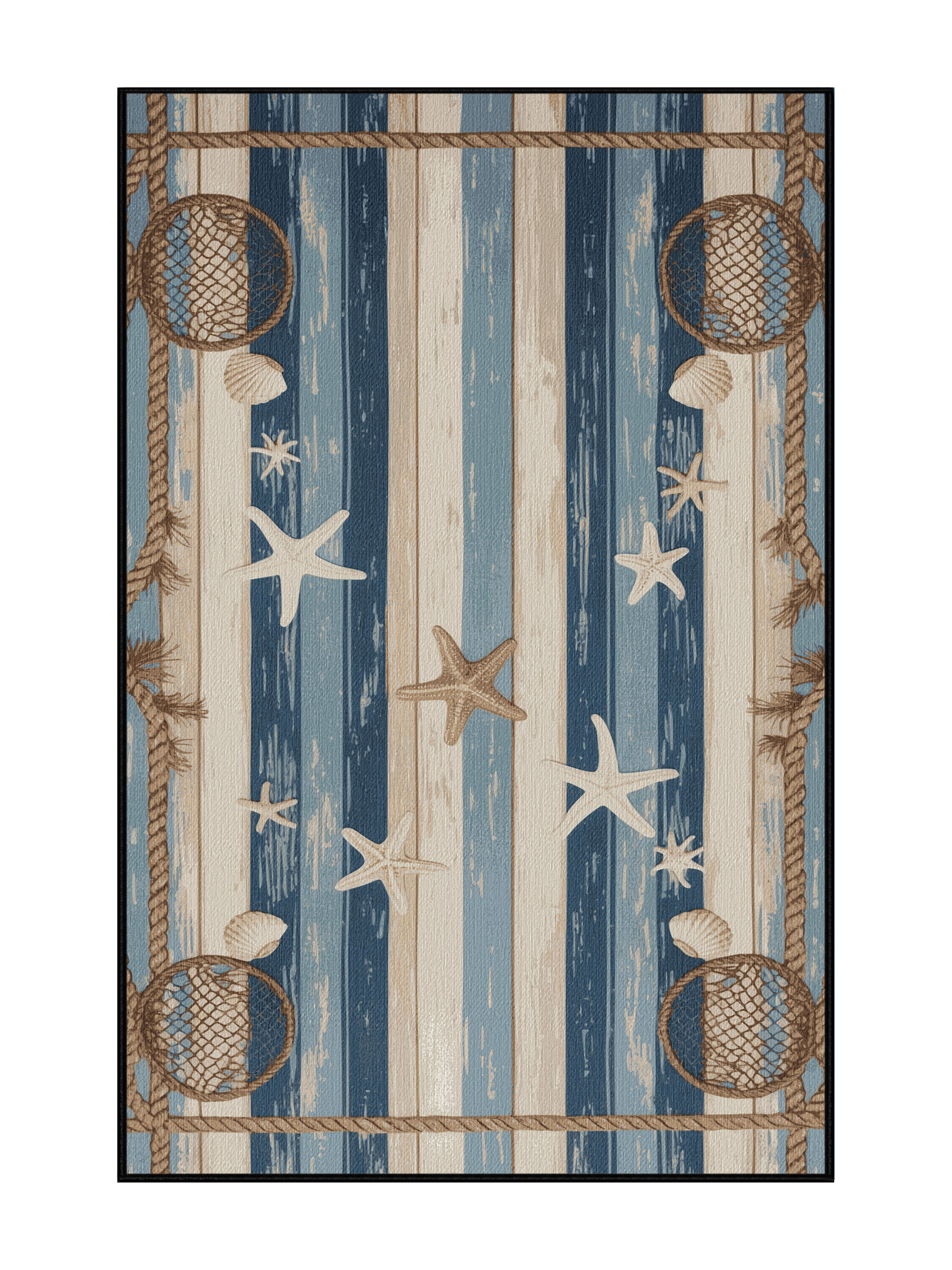 Foundry Select Washable Beach Bungalow Coastal Area Rug | Wayfair