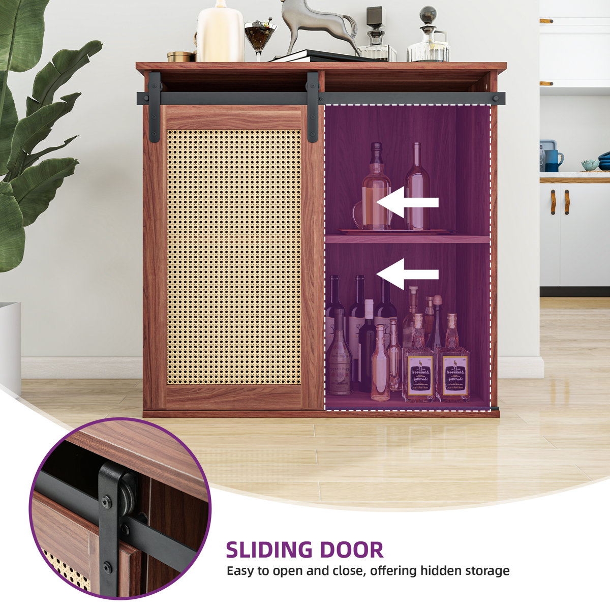 Bayou Breeze Carsandra Wood Bar Cabinet With Storage For 101 Can Mini ...