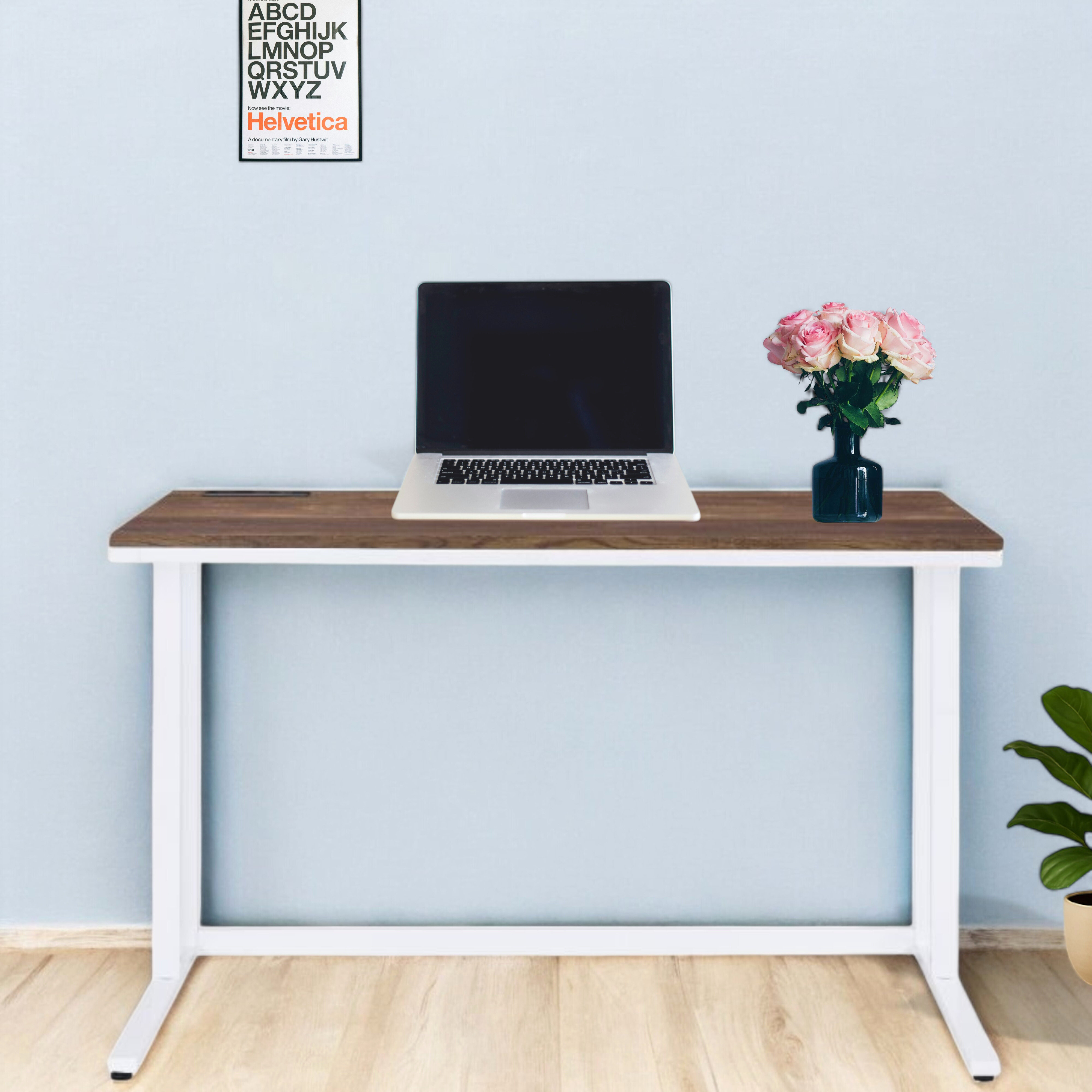 Latitude Run® Stance Walnut Writing Desk with USB - Wayfair Canada