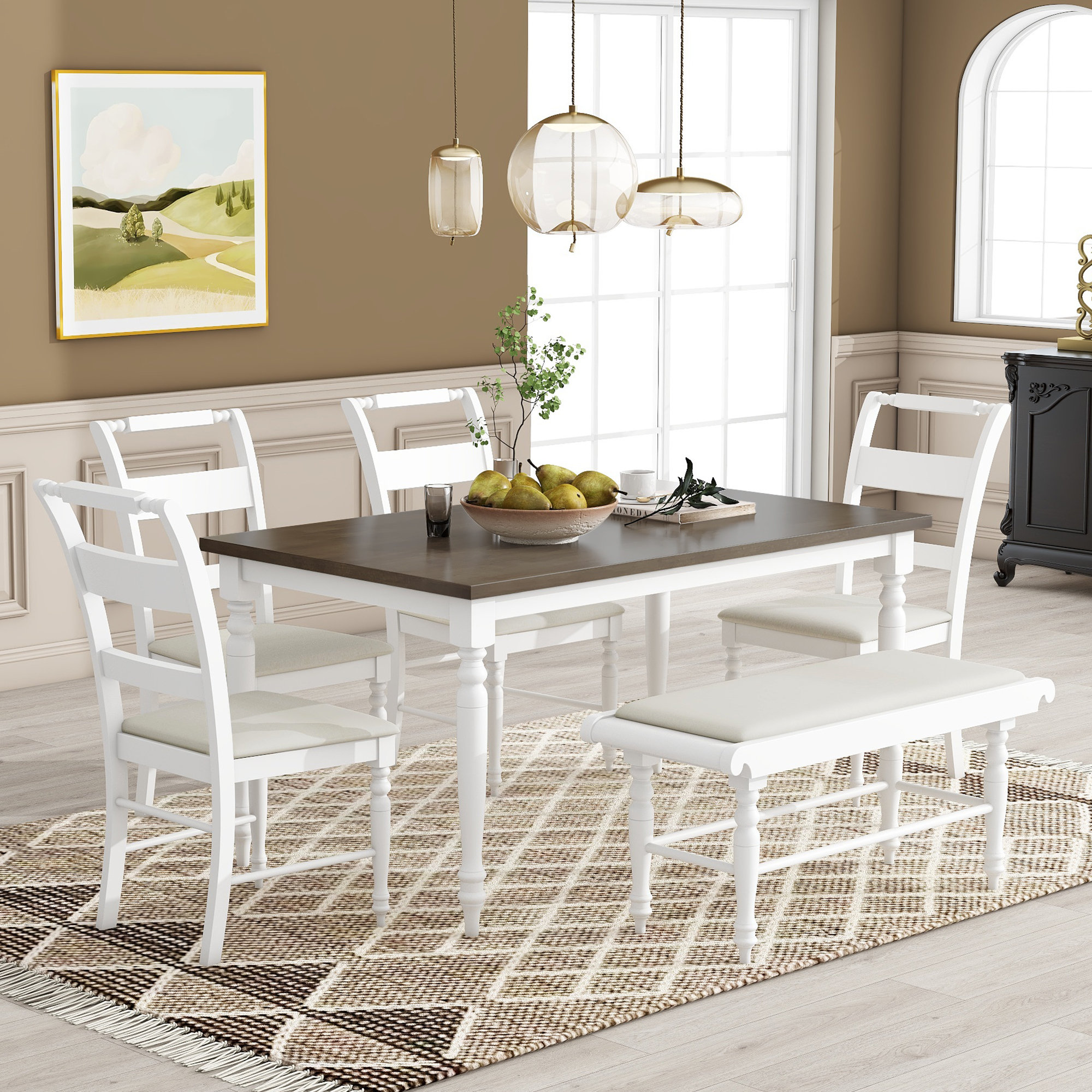 August Grove Bricia Rectangular 59.03'' L x 35.42'' W Dining Set | Wayfair