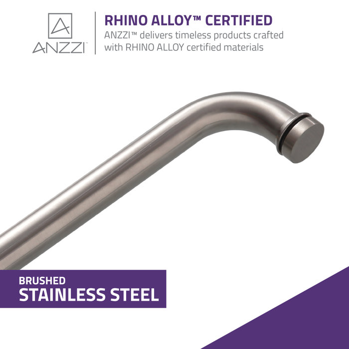 ANZZI Vensea 31.5" W x 58" H Hinged Frameless Tub Door with Tsunami ...