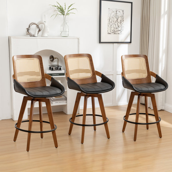 Bayou Breeze Darries Swivel 26" Counter Height Bar Stools With Cane ...