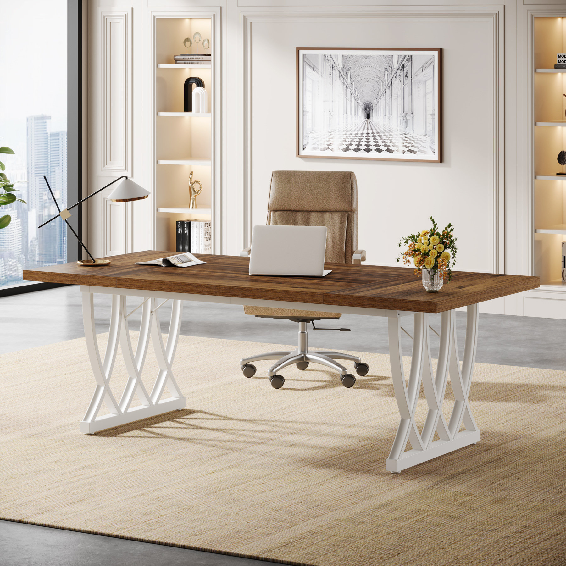 Winston Porter Tanaja 35.43'' W Rectangle Executive Desk - Wayfair Canada