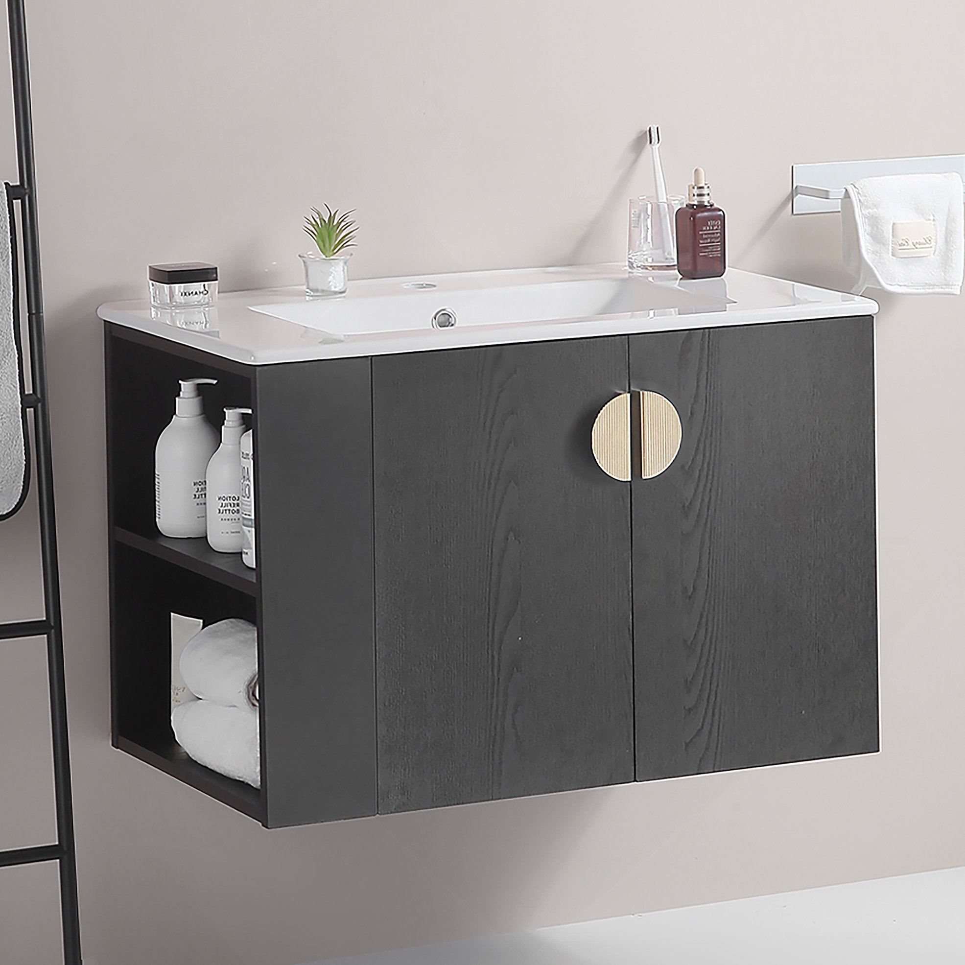 Ebern Designs Bathroom Vanity with Sink,with Doors Cabinet Bathroom ...