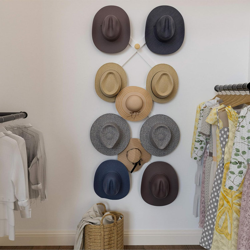 August Grove Dark Walnut Hat Rack, Wooden Accordion Wall Hanger ...