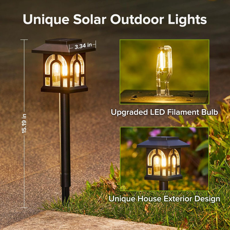 KOOPER Solar Pathway Lights Outdoor, Unique Solar Landscape Path Yard ...