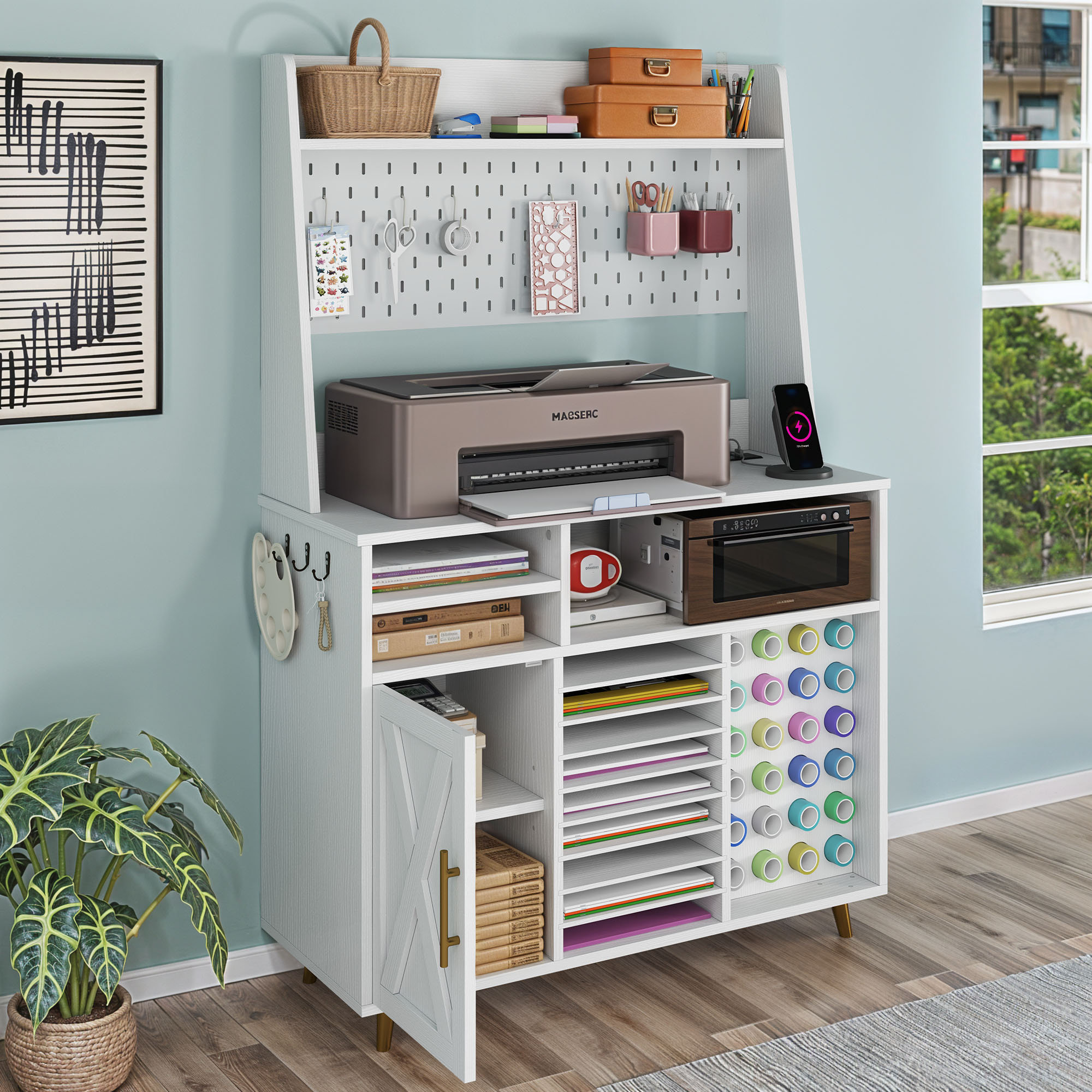 Balconera Rolling Craft Organizers Storage Cabinet Table Desk ...