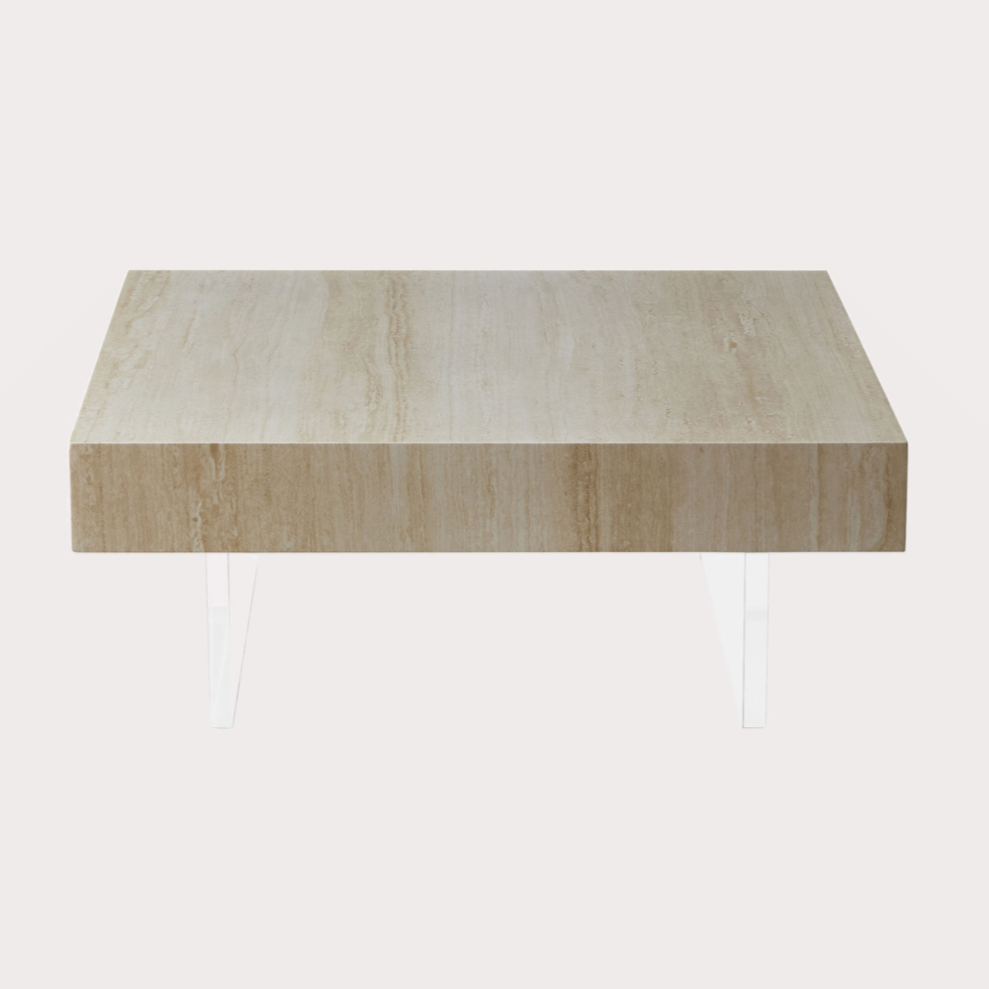 Wrought Studio™ 34.65'' Square Faux Travertine Pattern Coffee Table For ...