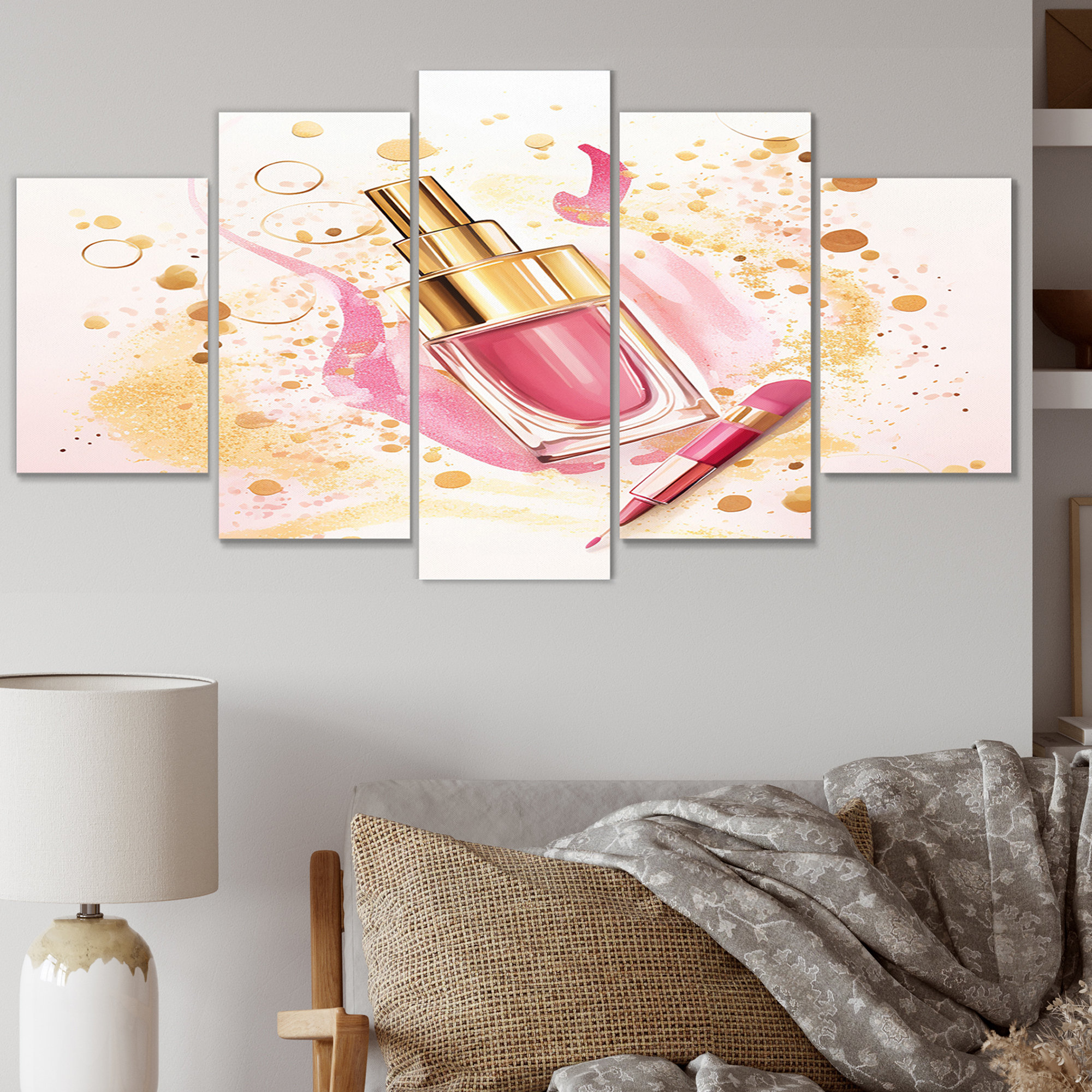 Design Art Glam Make-Up Lipstick Illustration - Abstract Wall Art Print ...
