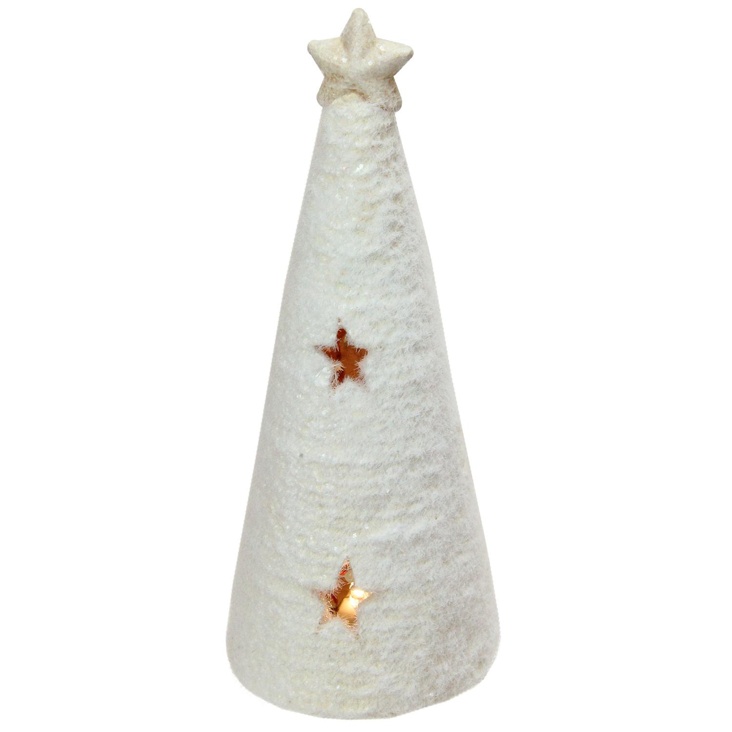 Northlight Seasonal 8" LED Lighted White Christmas Tree with Star Cut ...