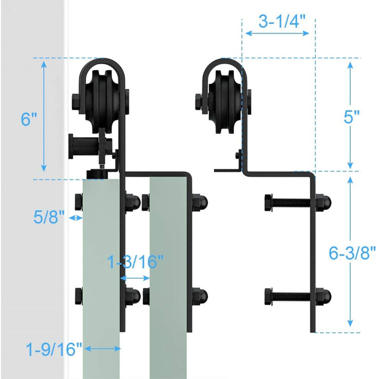 HERACLES Cintre à roulettes coulissant pour porte de grange en acier ...