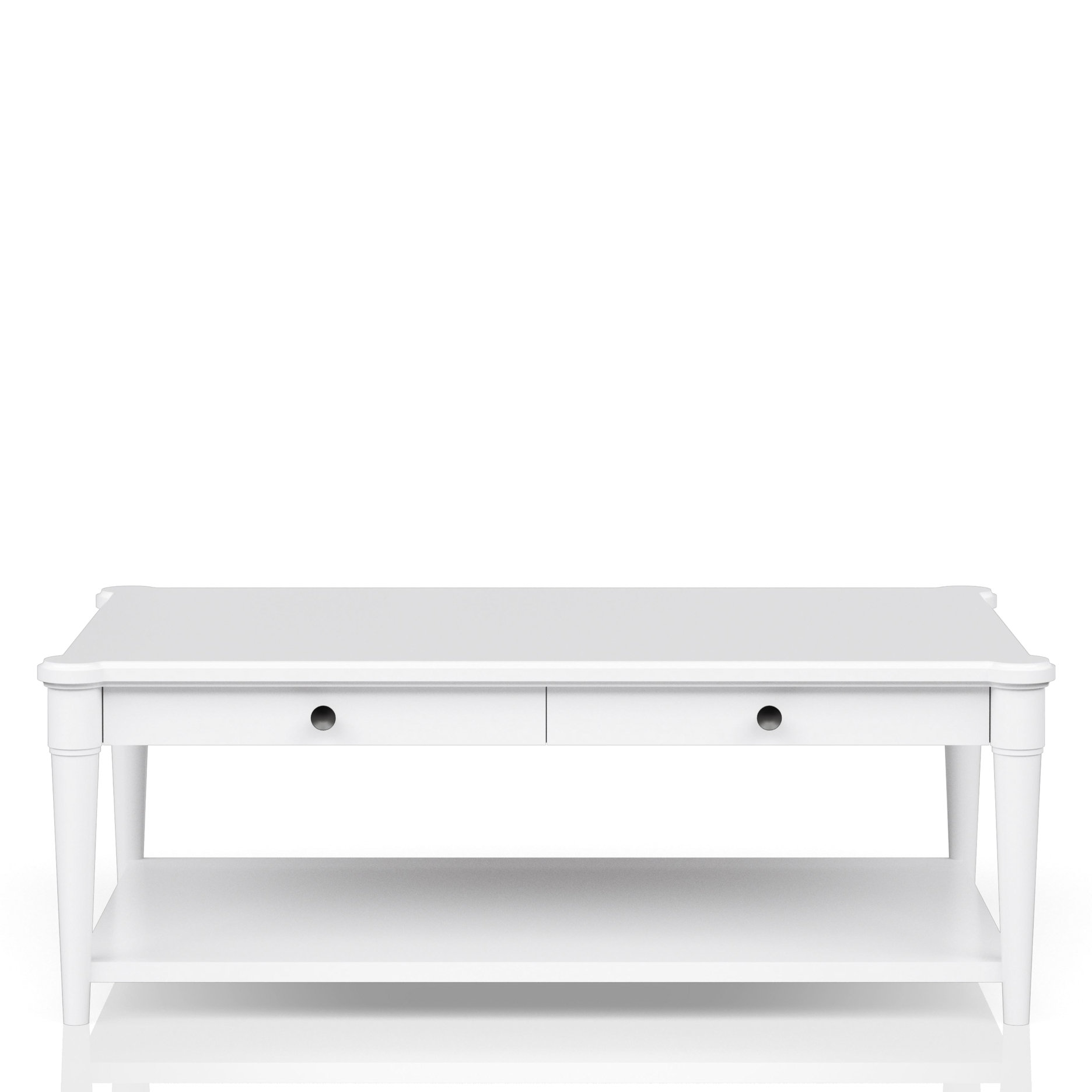 Red Barrel Studio® White Casual Style Cocktail Table With And 2 Drawers ...