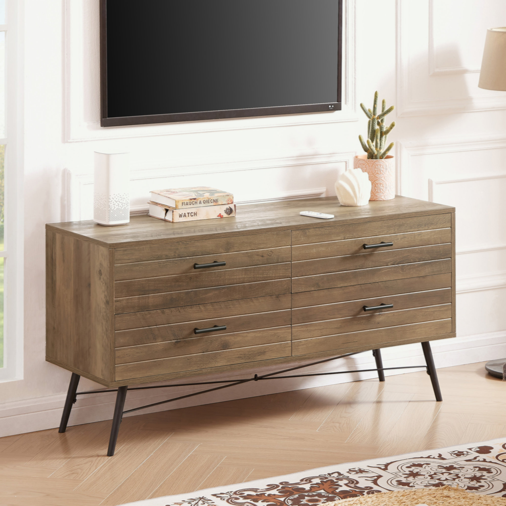 Loon Peak Commode 4 tiroirs, meuble télé 4 tiroirs pour commode ...