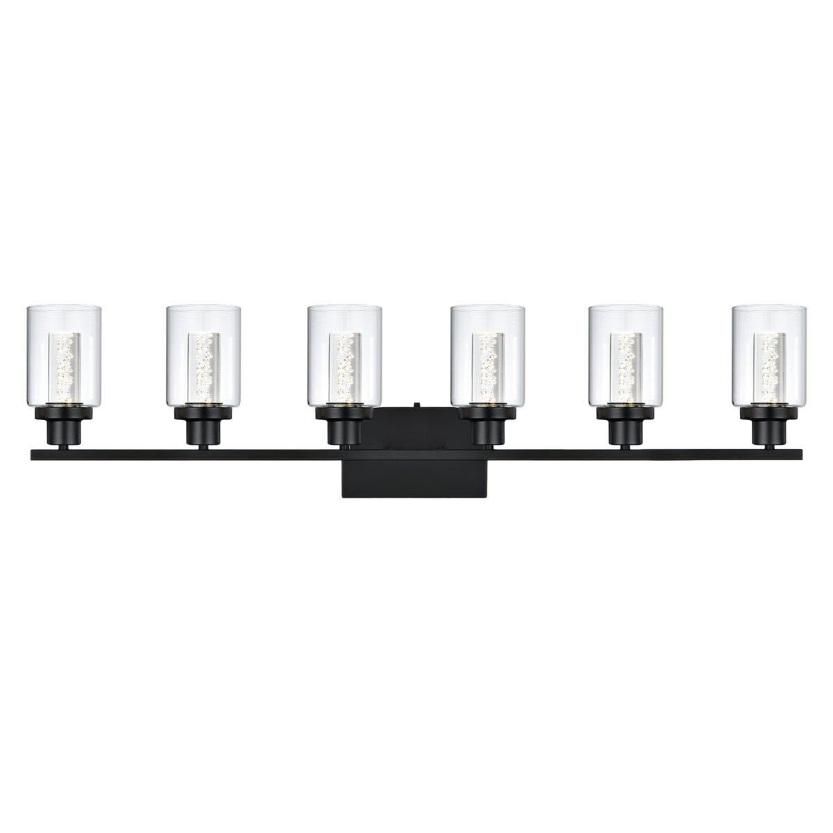 Breakwater Bay 6-Light Black Bathroom Light Fixtures, Built-In LED ...