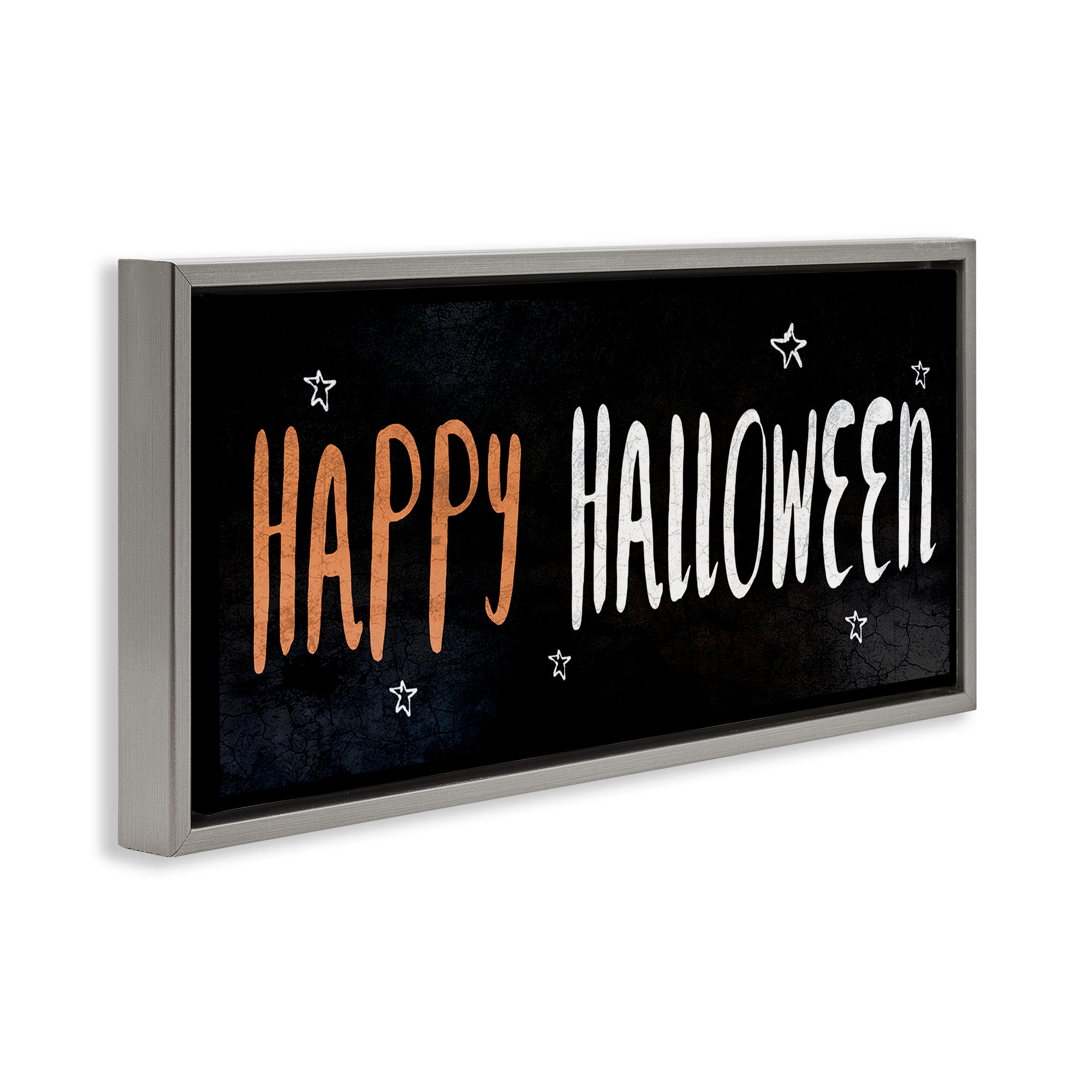 Trinx Happy Halloween Spooky Stars Framed Floater Canvas Wall Art by ...