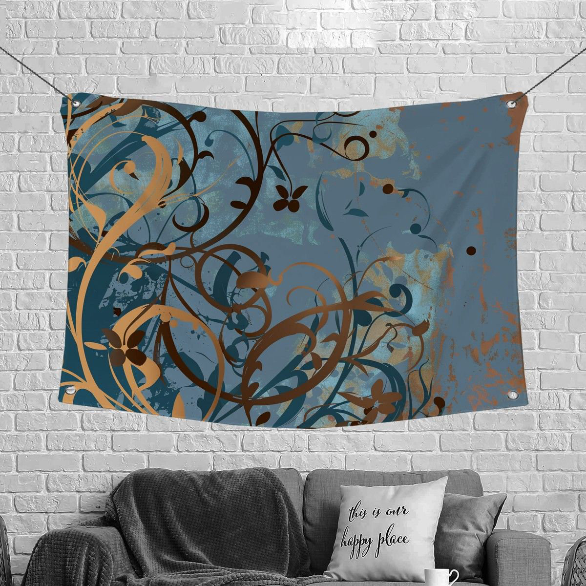 Red Barrel Studio Floral vines Wall Tapestry - Visuals Wall Decor_13204 ...