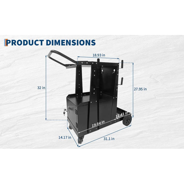 IDEALHOUSE 3-Tier Welding Cart for TIG MIG Welders & Plasma Cutters ...