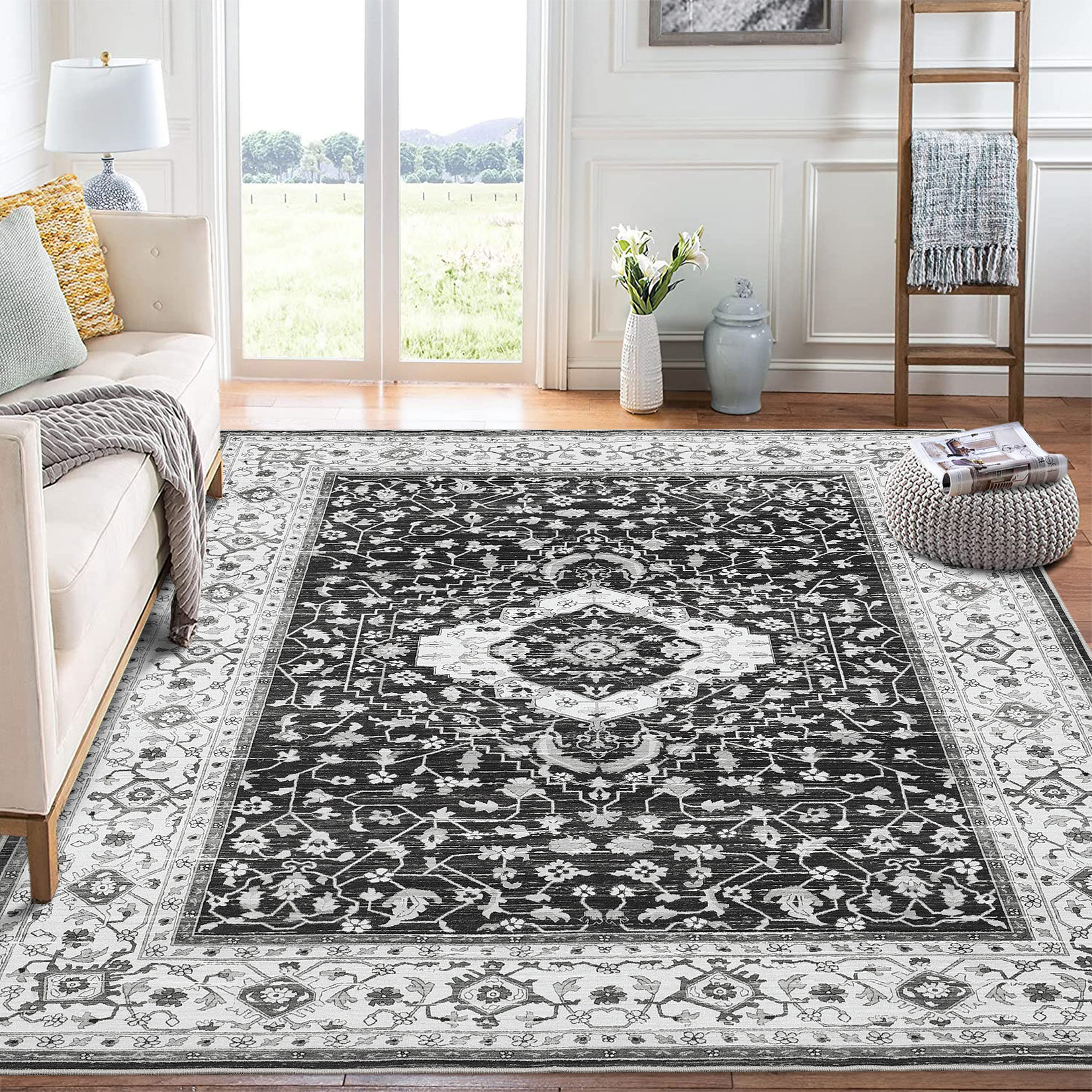 Charlton Home Dalis Area Rug with Non-Slip Backing | Wayfair