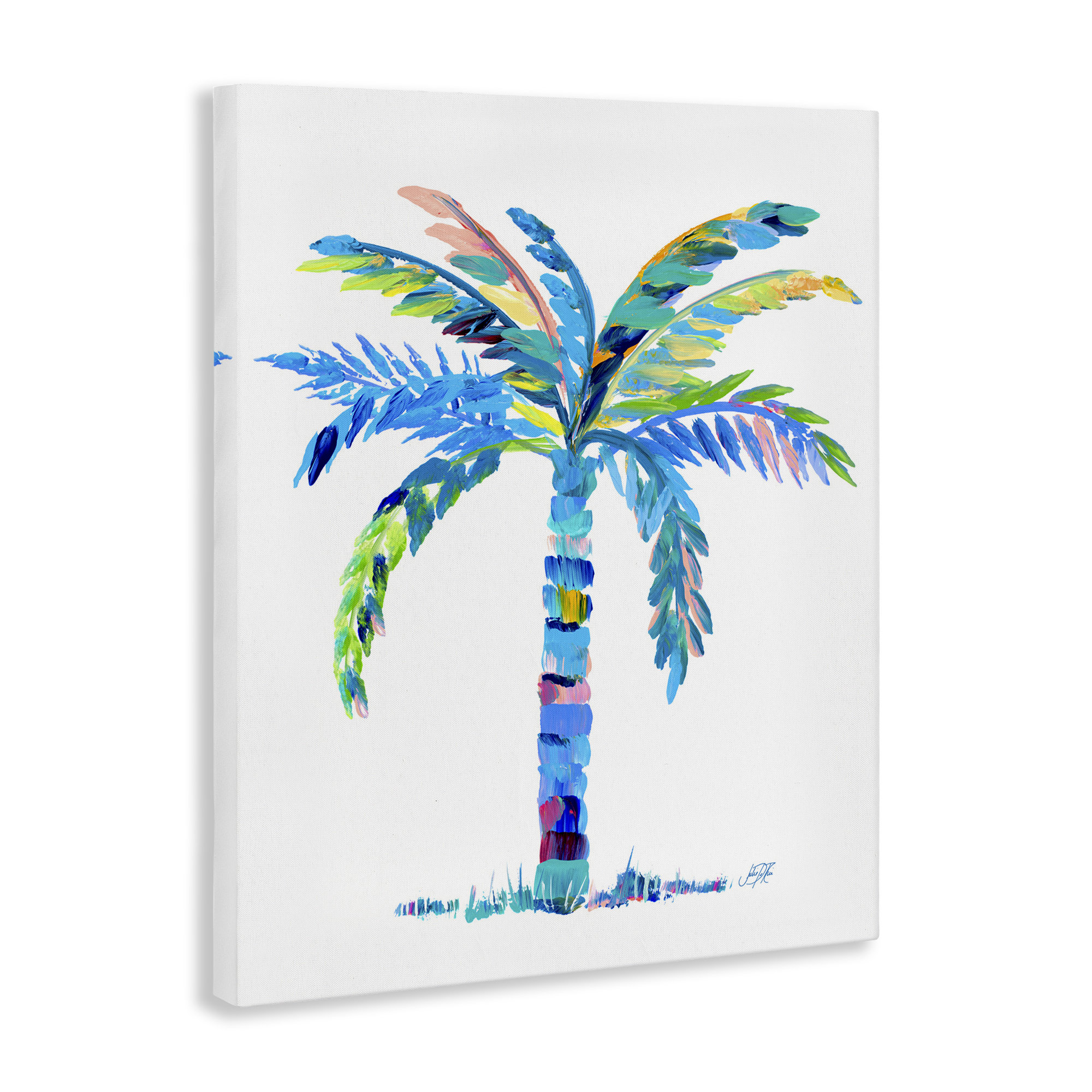 Bay Isle Home™ Bold Blue Palm Tree Canvas Wall Art by Julie DeRice ...