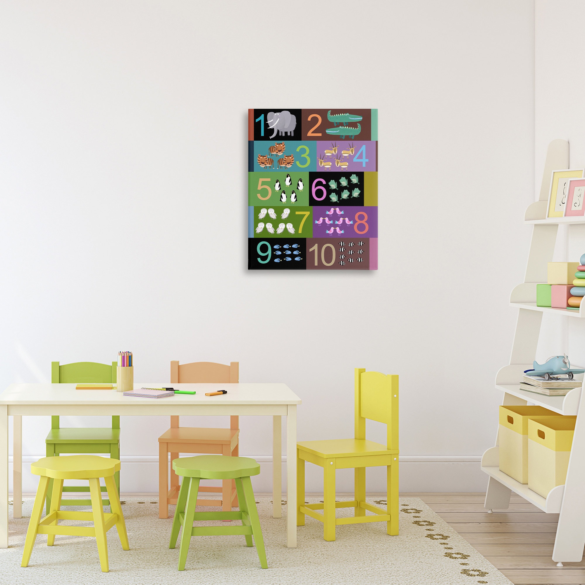 Ebern Designs Blocked Kid's Educational Counting Canvas, design by ...