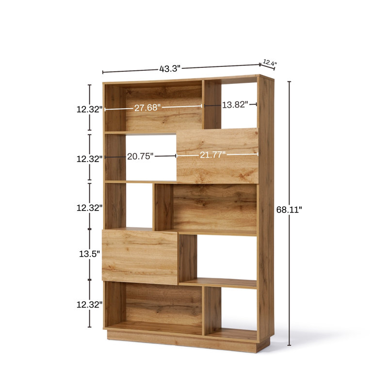 Loon Peak® 68" H 5-Tier Bookcase with Doors & Reviews | Wayfair