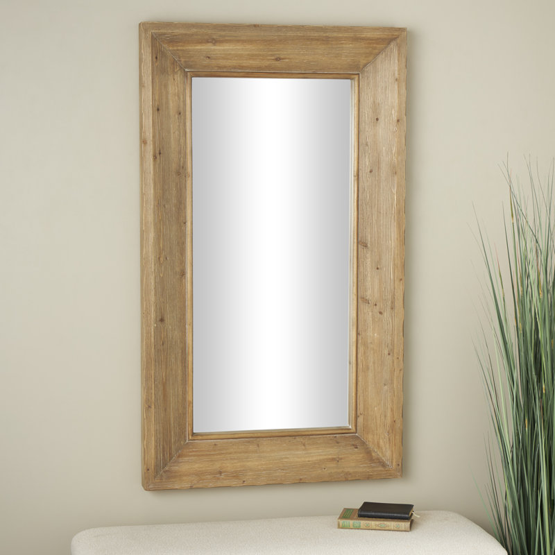 Millwood Pines Crocifisso Brown Floor Mirror with Natural Wood Grains ...