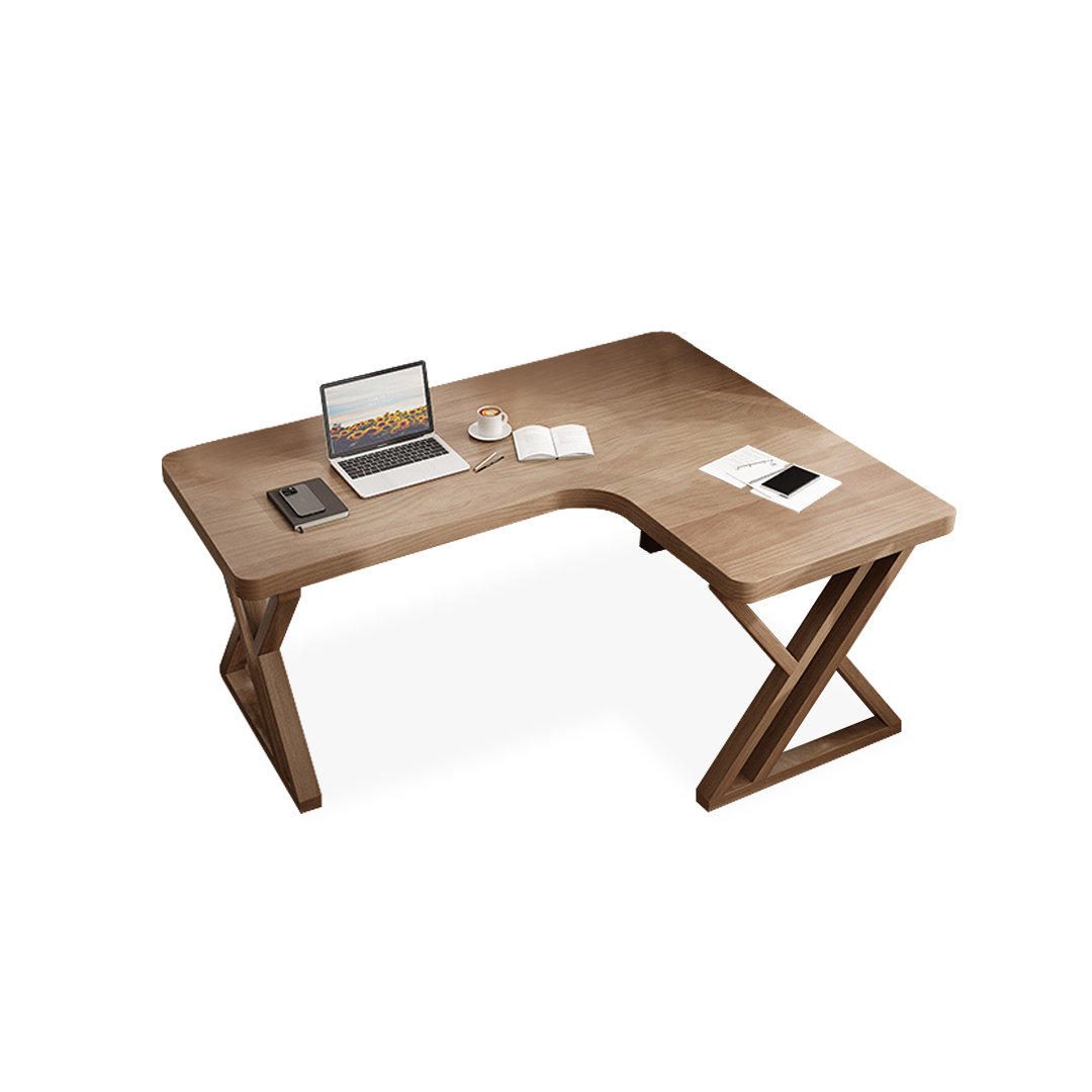 ABPEXI Light walnut L-shape Desk Solid Wood desks - Wayfair Canada