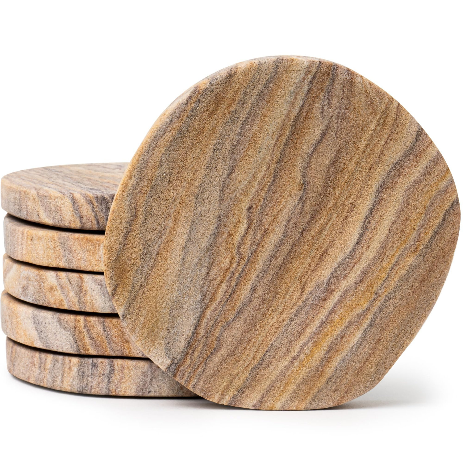 Stack man Absorbent Coasters Set Of 6 - Water Absorbing Sandstone ...
