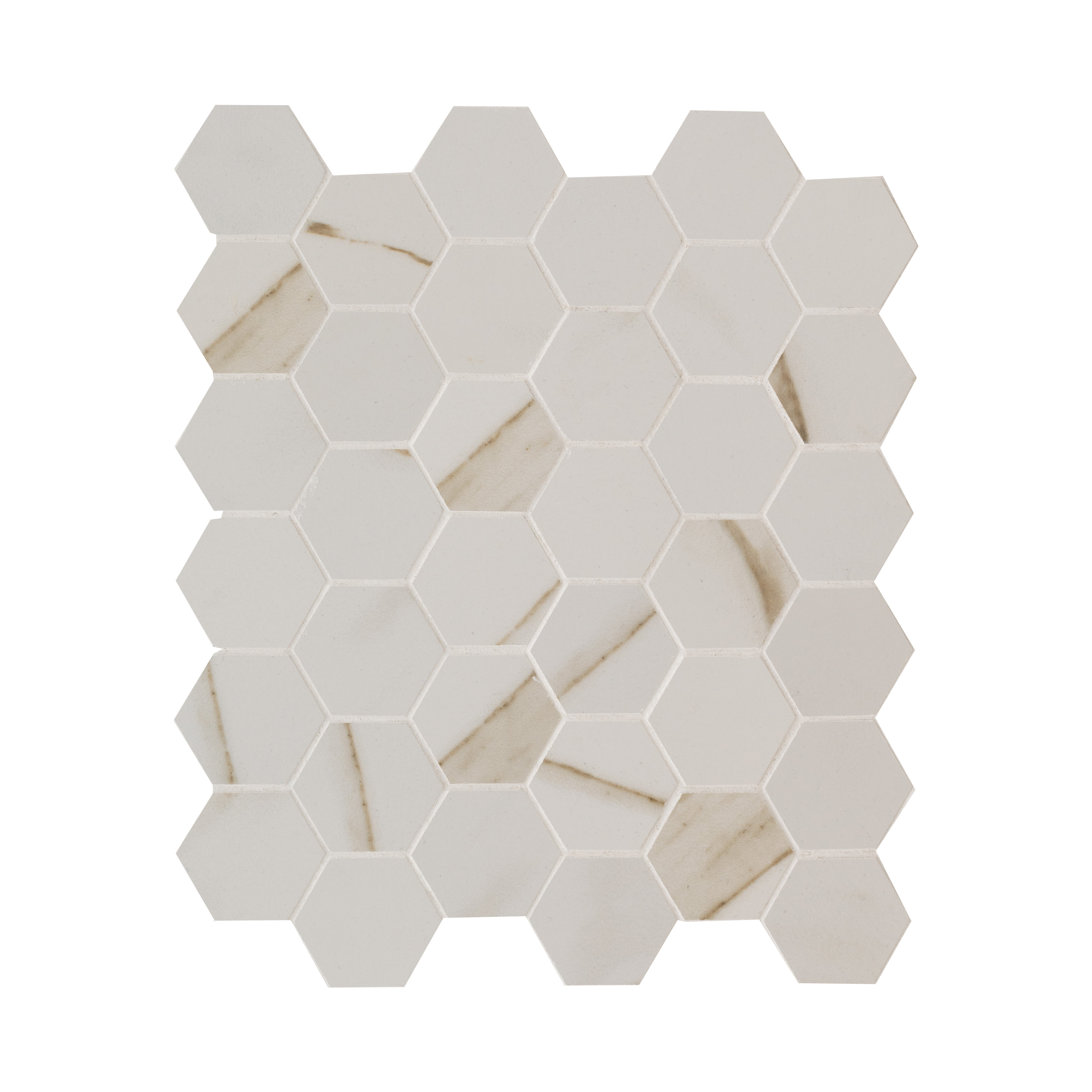 Ackland Astoria Vena Hexagon 12 in. x 12 in. Matte Porcelain Mosaic Floor and Wall Tile ...