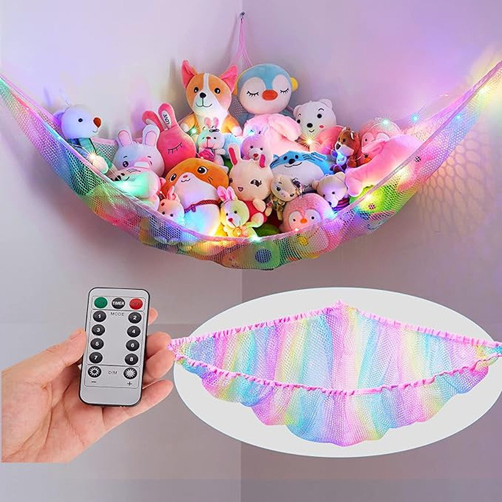 Zoomie Kids Unicorn Castle Stuffed Animal Net Hammock Kids Toy Storage ...