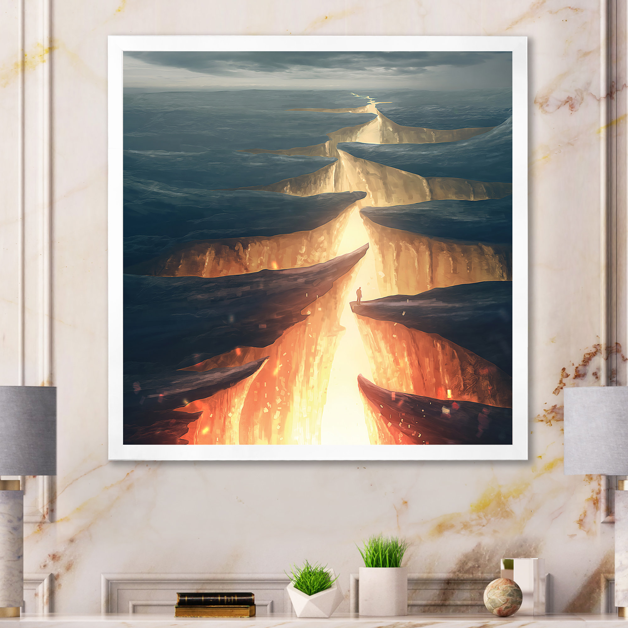 Trinx Surreal Earth Splitting Game Art On Canvas Print | Wayfair